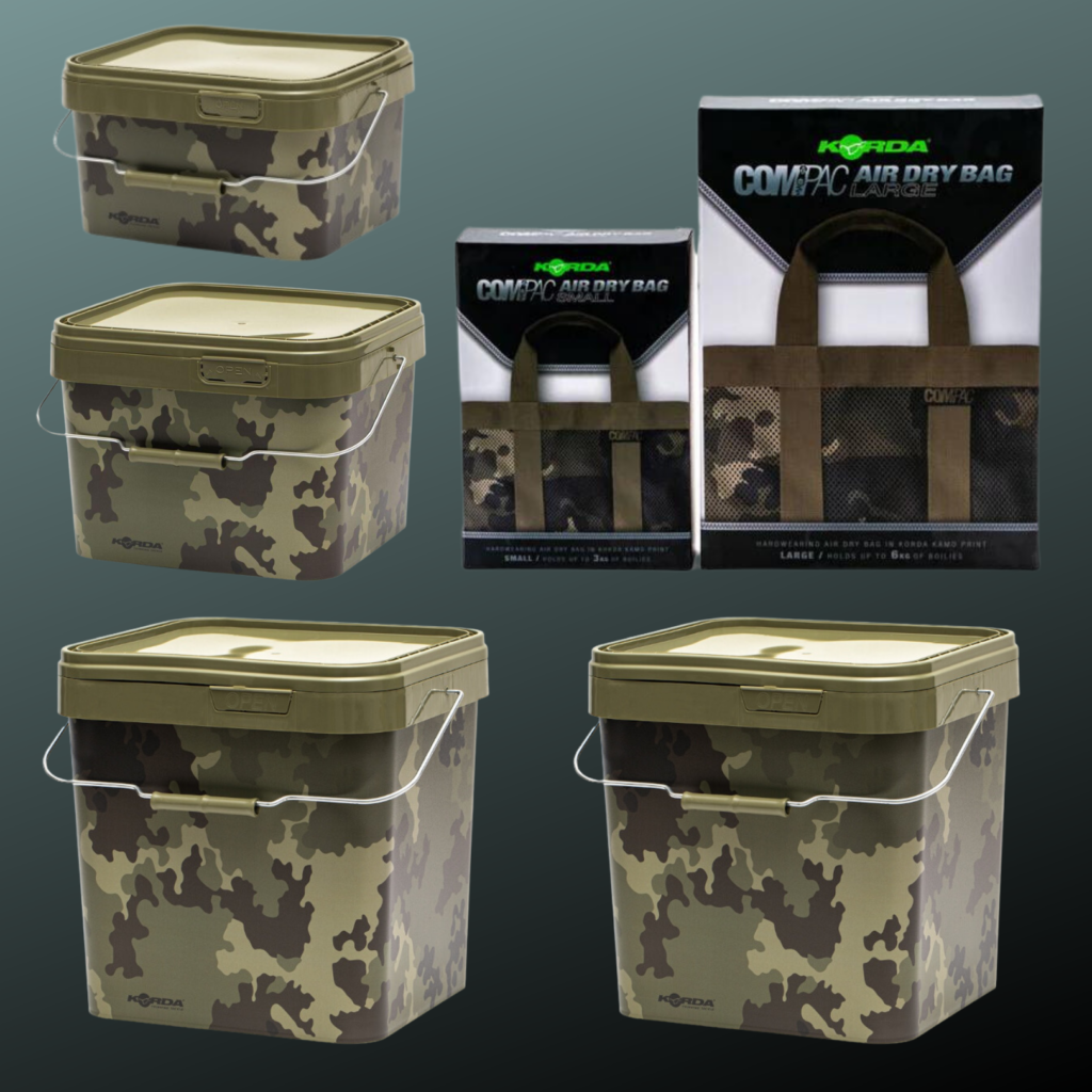 Korda camo bait buckets & air dry bags – Carp Tackle Giveaways